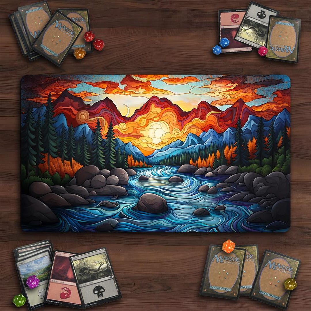 MTG Card Game Play Mat TCG Playmat Mouse Pad Stained Glass Desk Mat - Etsy