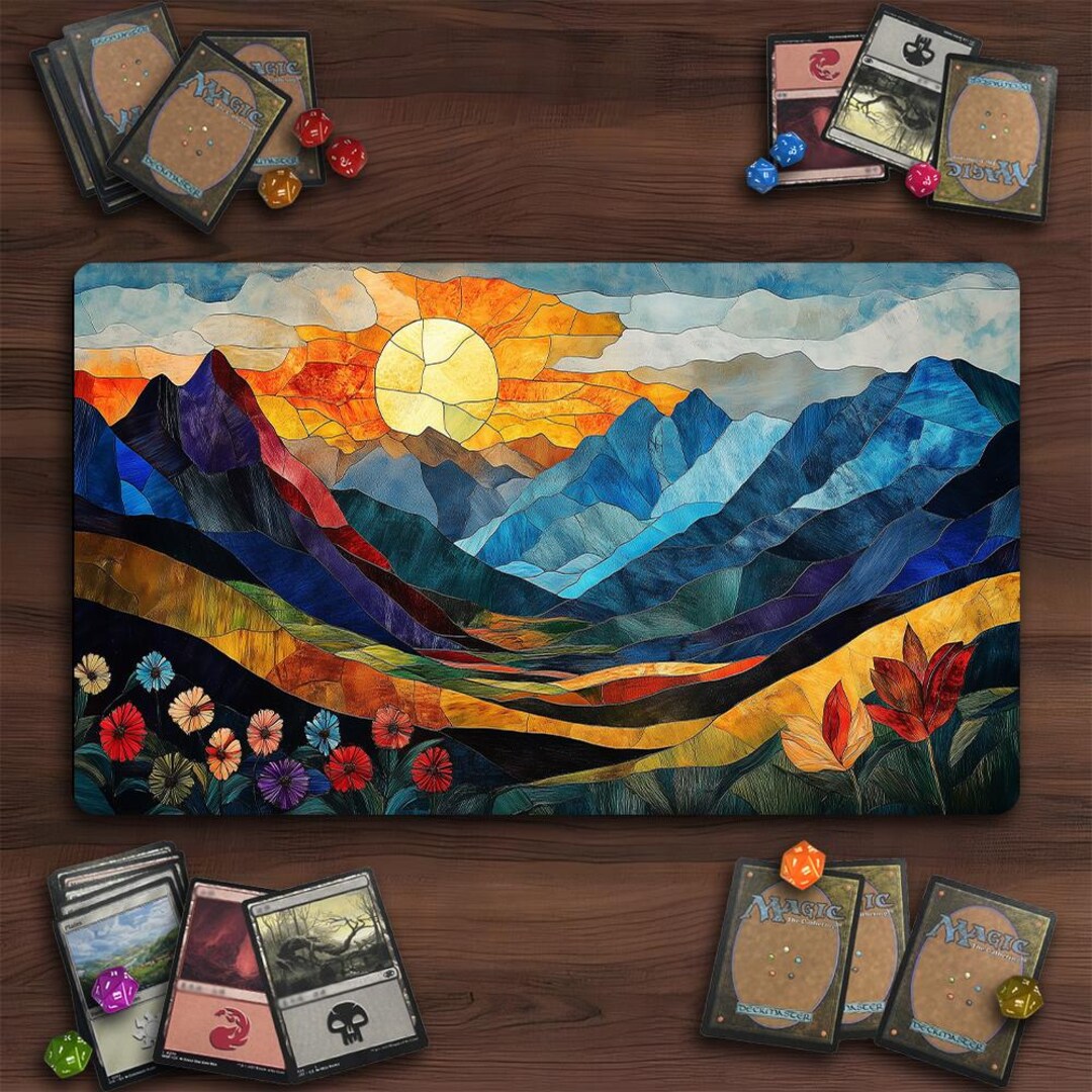 MTG Card Game Play Mat TCG Playmat Mouse Pad Stained Glass Desk Mat - Etsy