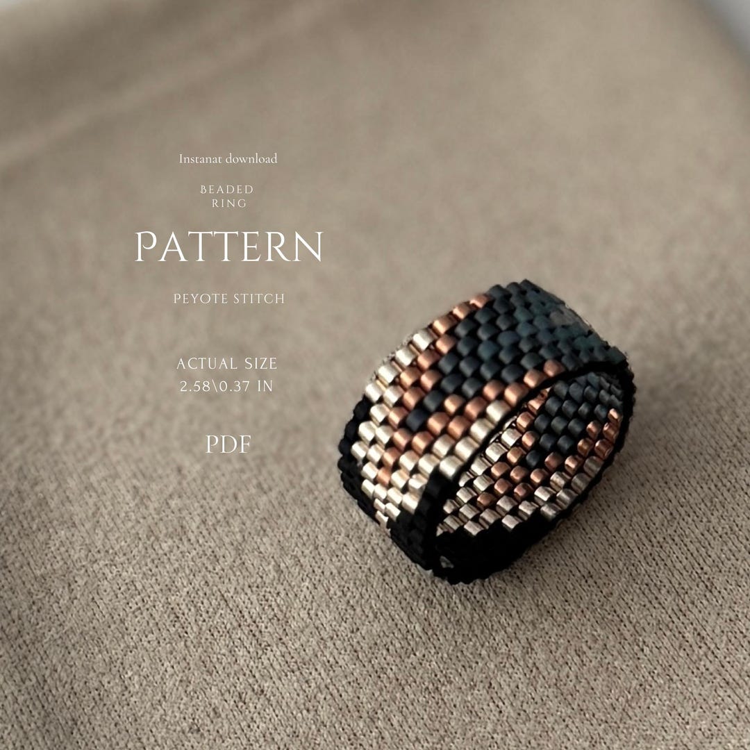 Miyuki Delica Beaded Ring PDF Pattern, Peyote Stitch, Unique Eye ...