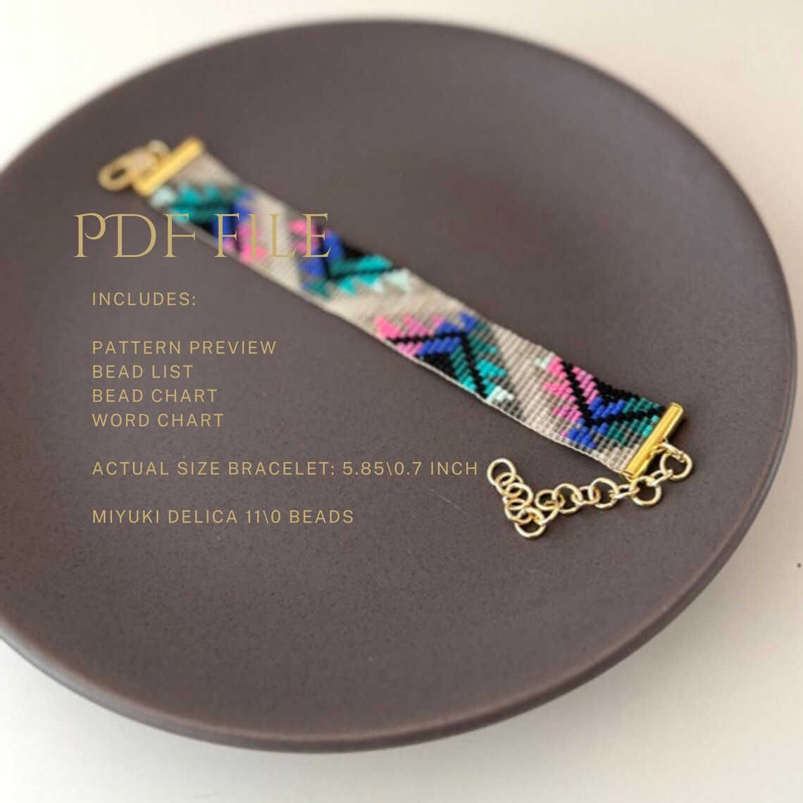 Beaded Bracelet Loom Pattern – Colorful Aztec Design, Eye-catching Bead ...