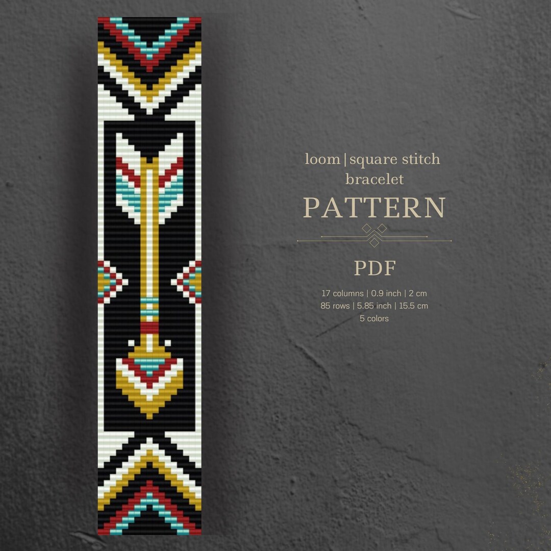 Arrow Bracelet Pattern for Beadweaving on a Loom, Native Design, PDF - Etsy