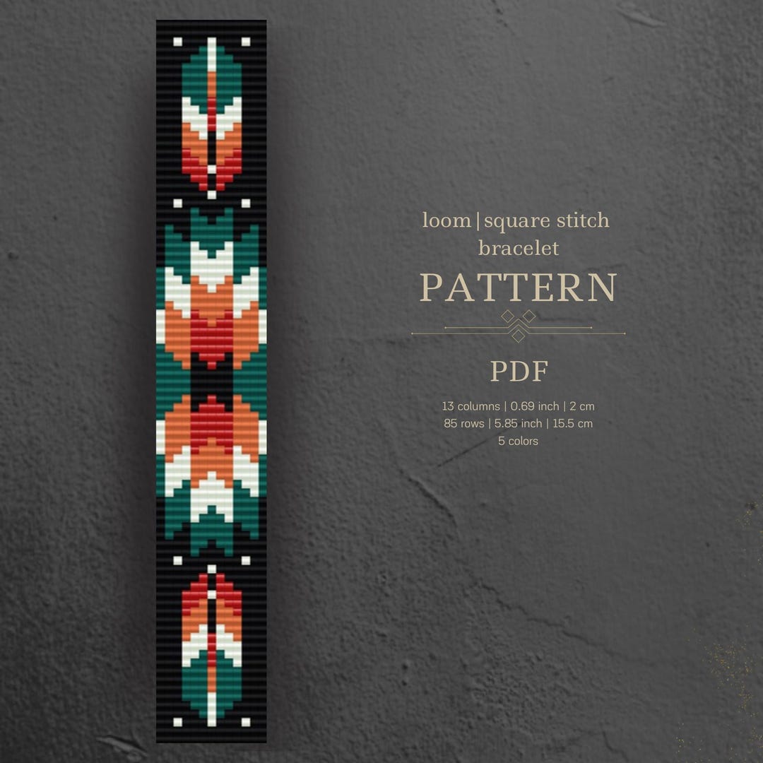 Miyuki Delica Bracelet Pattern for Beadweaving on a Loom, Native Design ...