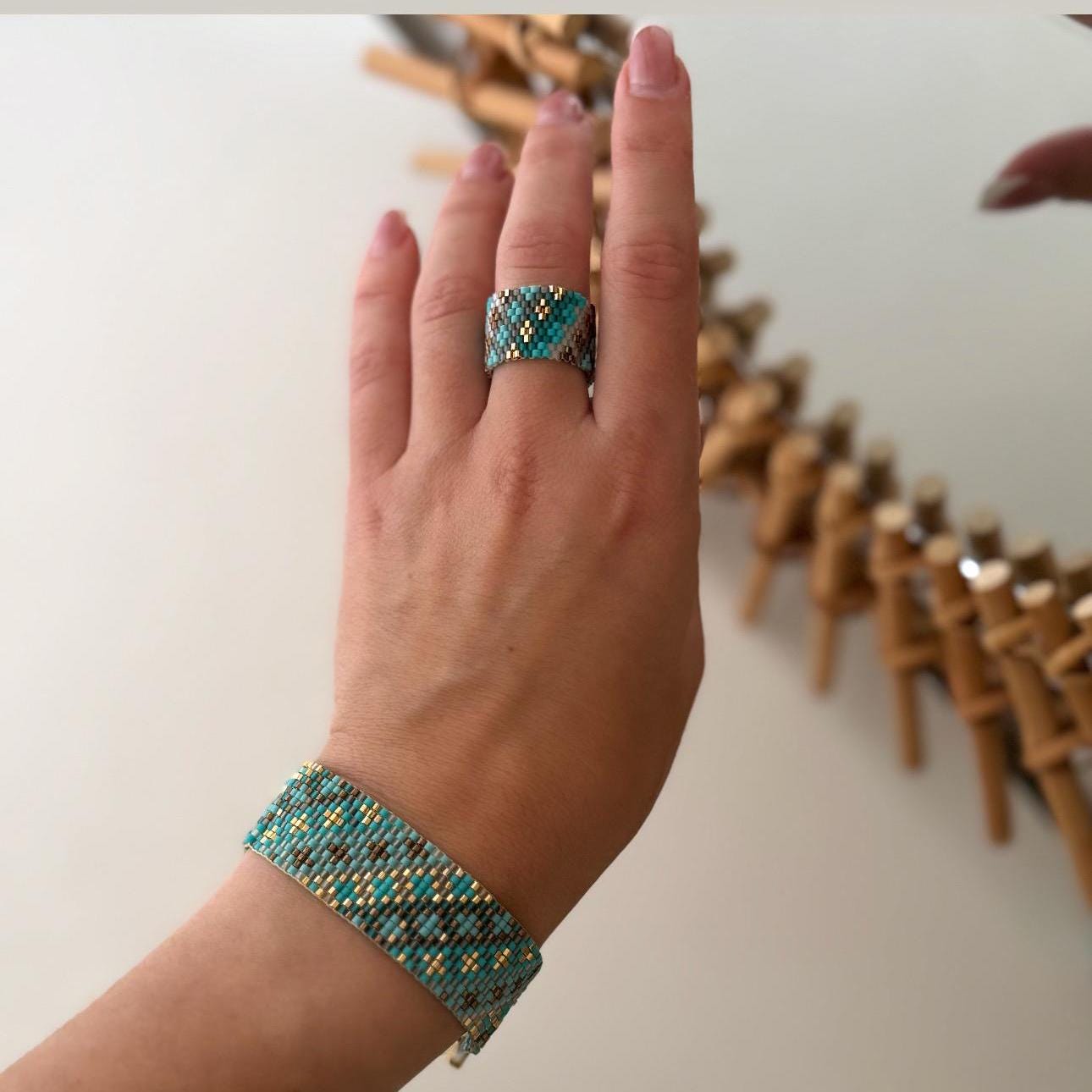 Miyuki Delica Beaded Ring PDF Pattern, Peyote Stitch, Unique Eye ...