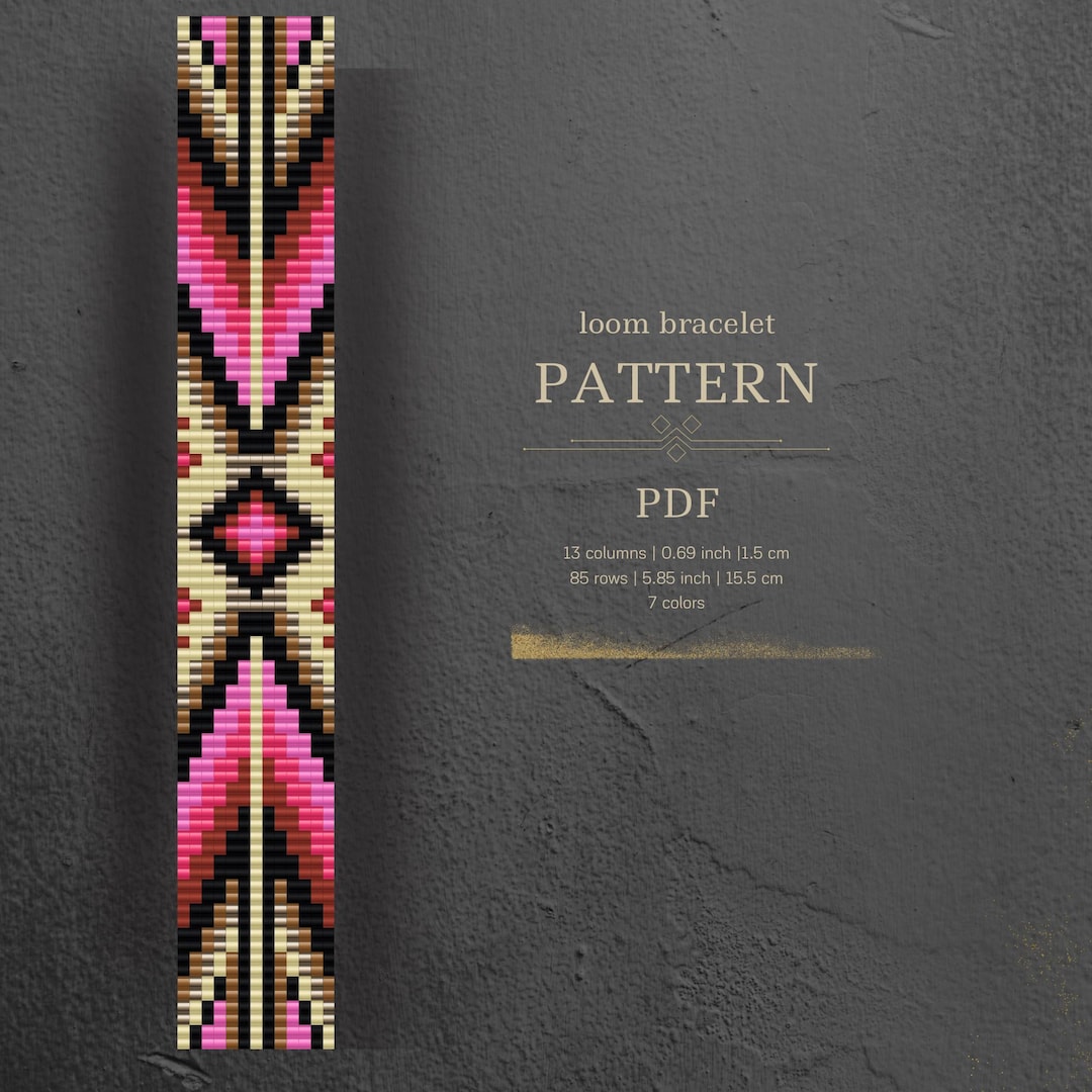 Miyuki Delica Beaded Bracelet Loom Pattern, Hot Pink Gradient (PDF ...