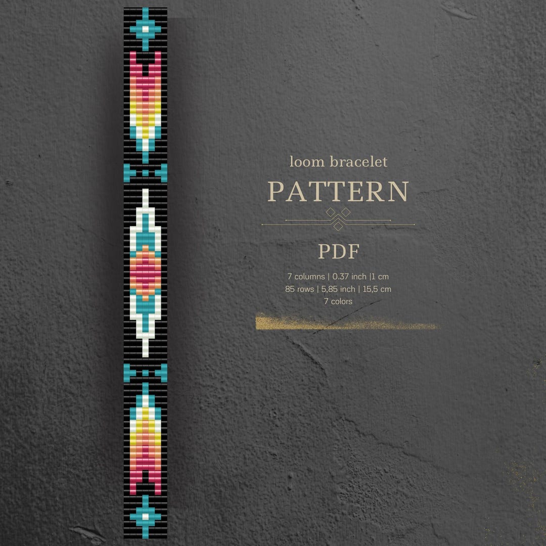 Native Bracelet Pattern, Loom Stitch, Easy Pattern for Beginners, Aztec ...