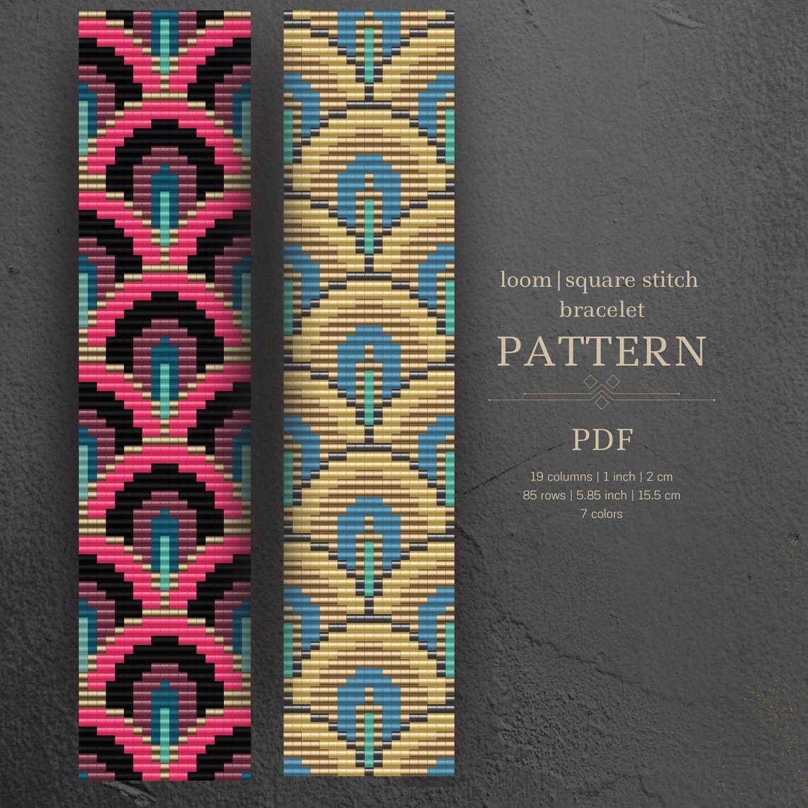 Art Deco Beaded Bracelet Pattern – Loom or Square Stitch (PDF) - Etsy