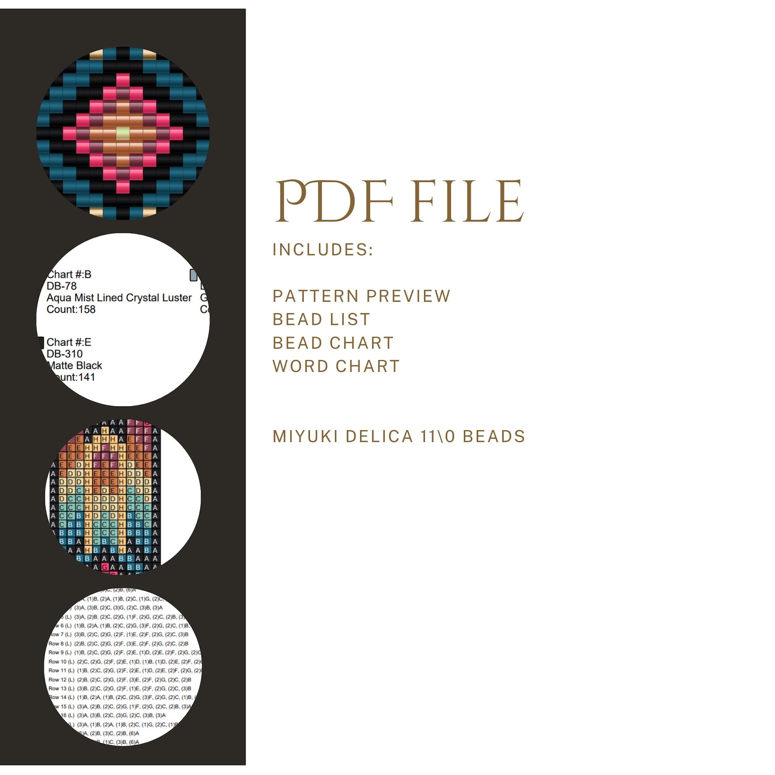 Miyuki Delica Bead Loom Bracelet Pattern, Egyptian Design (PDF) - Etsy