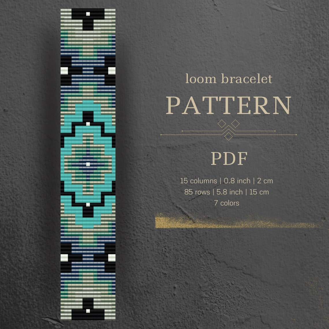 Loom Pattern, Beaded Bracelet, Diy Jewelry, Handwoven Bracelet Pdf File ...
