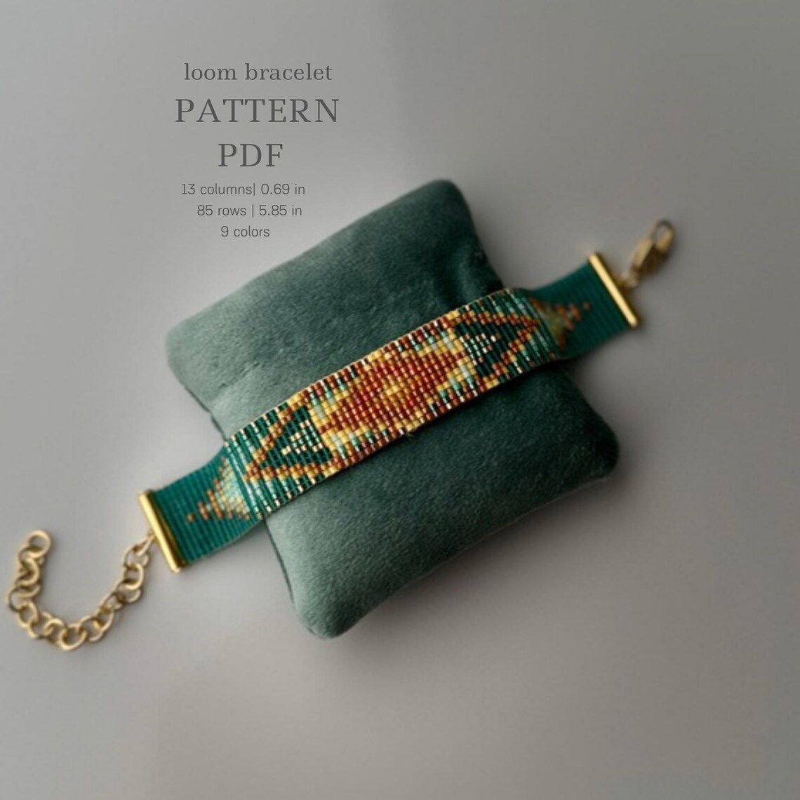 Turquoise Miyuki Delica Bracelet Pattern, Loom Stitch DIY (PDF Pattern ...