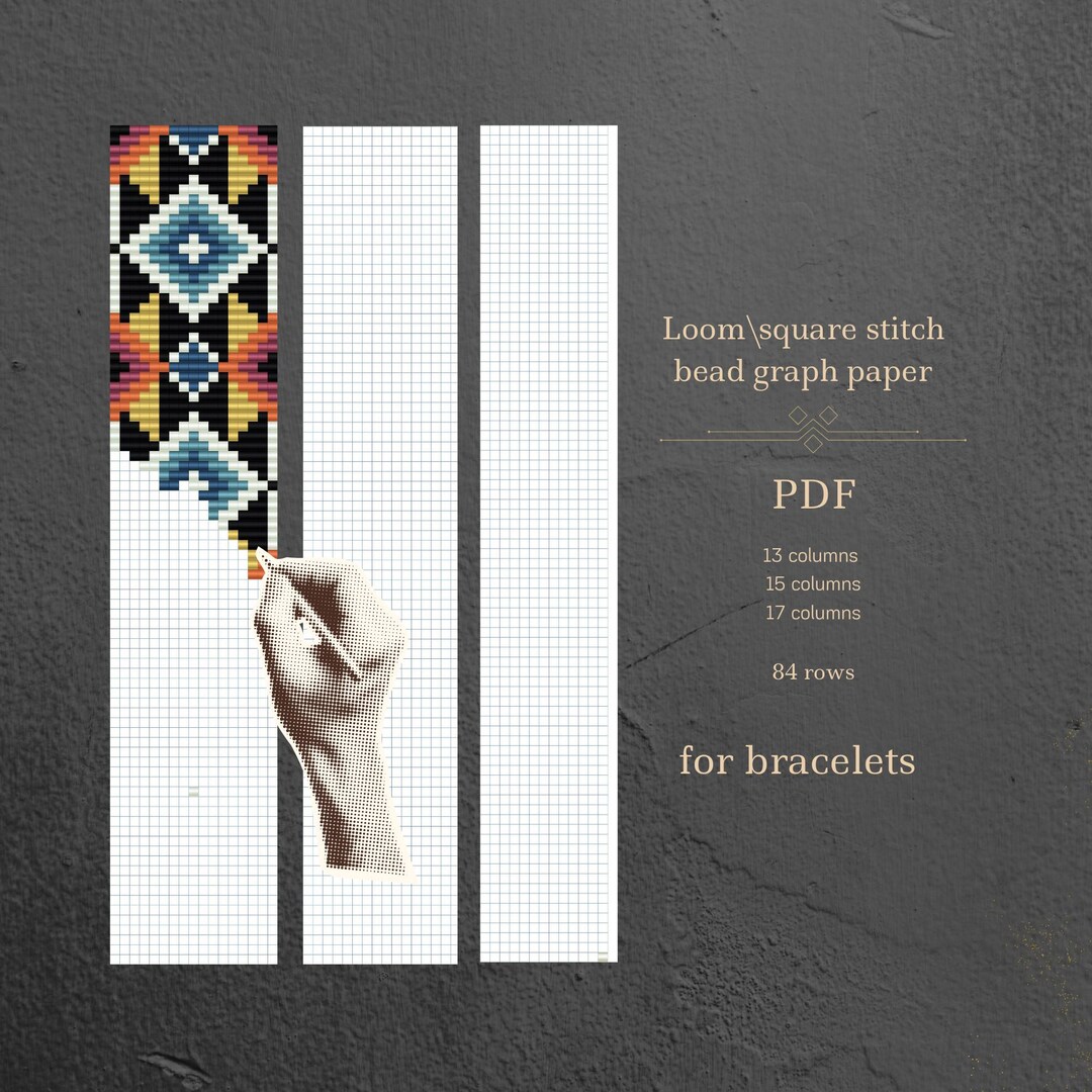 Bead Graph Paper Template – Loom & Square Stitch Bracelet Pattern ...