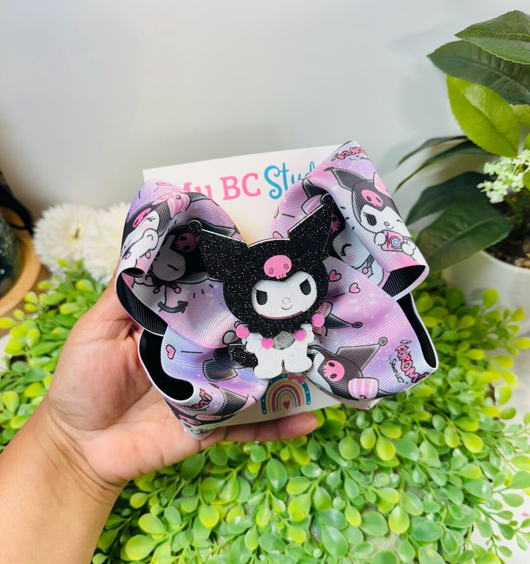 Kuromi Bow, Kuromi Hair Bow, Kuromi Themed, Kuromi Birthday, Kuromi ...
