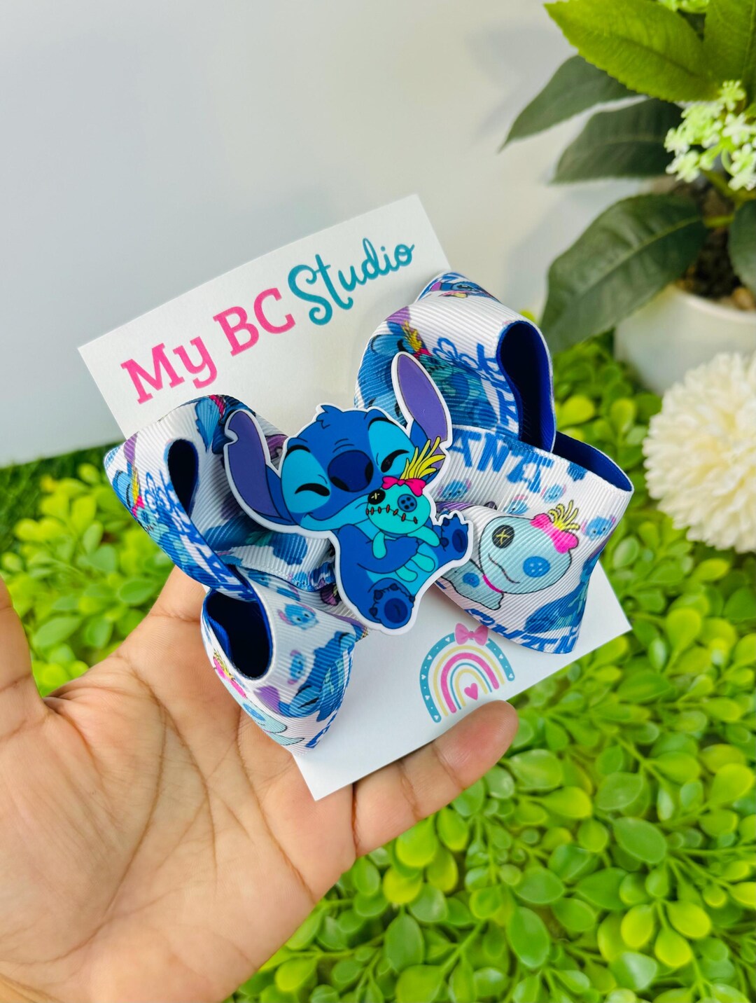 Stitch Bow, Stitch Hairbow, Scrump Stitch, Stitch Birthday Bow, Stitch ...