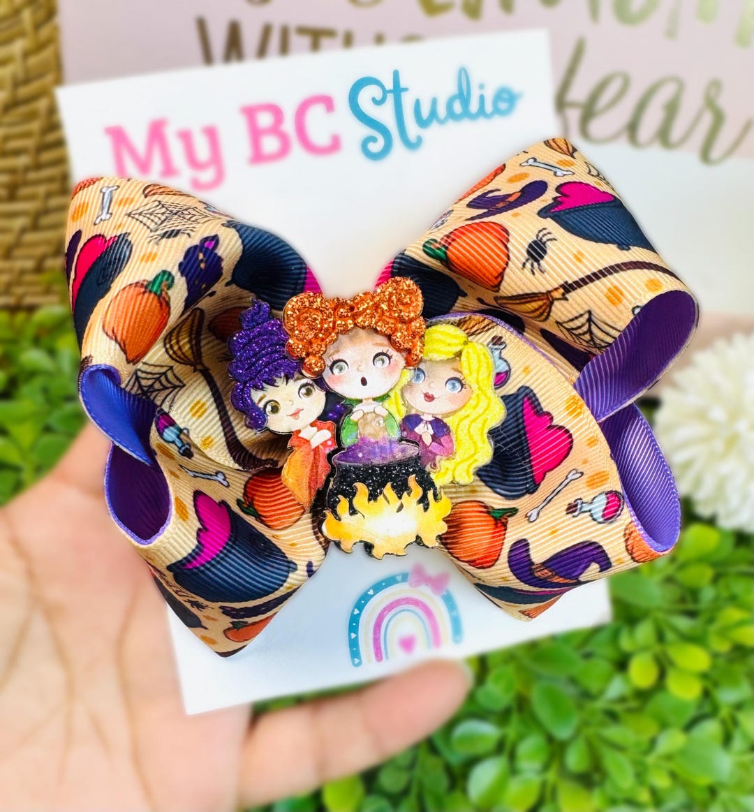 Hocus Pocus Hair Bow: Witches Hair Bow, Hocus Pocus Headband, Hocus ...