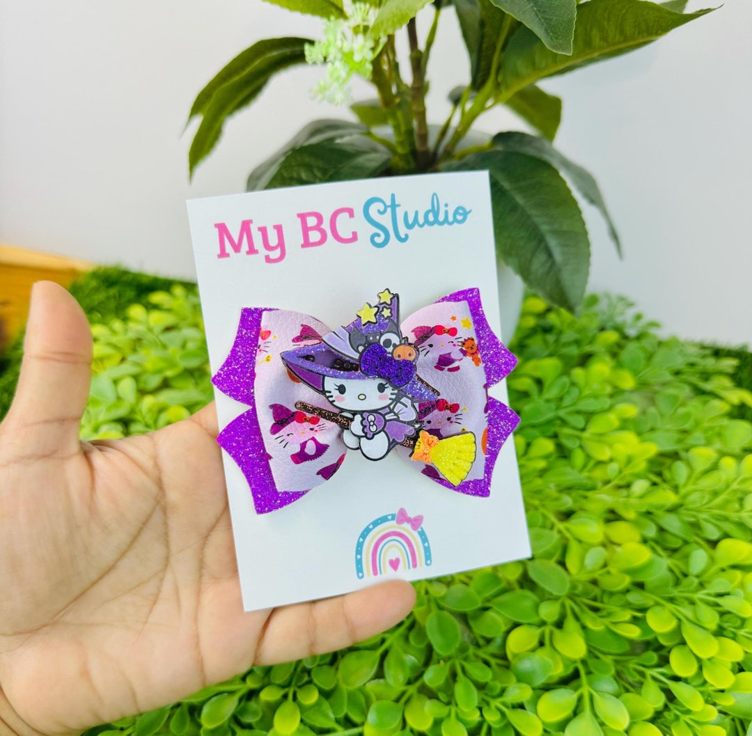 Hello Kitty Bow, Hello Kitty Witch Hair Bow, Hello Kitty Spooky Bow ...