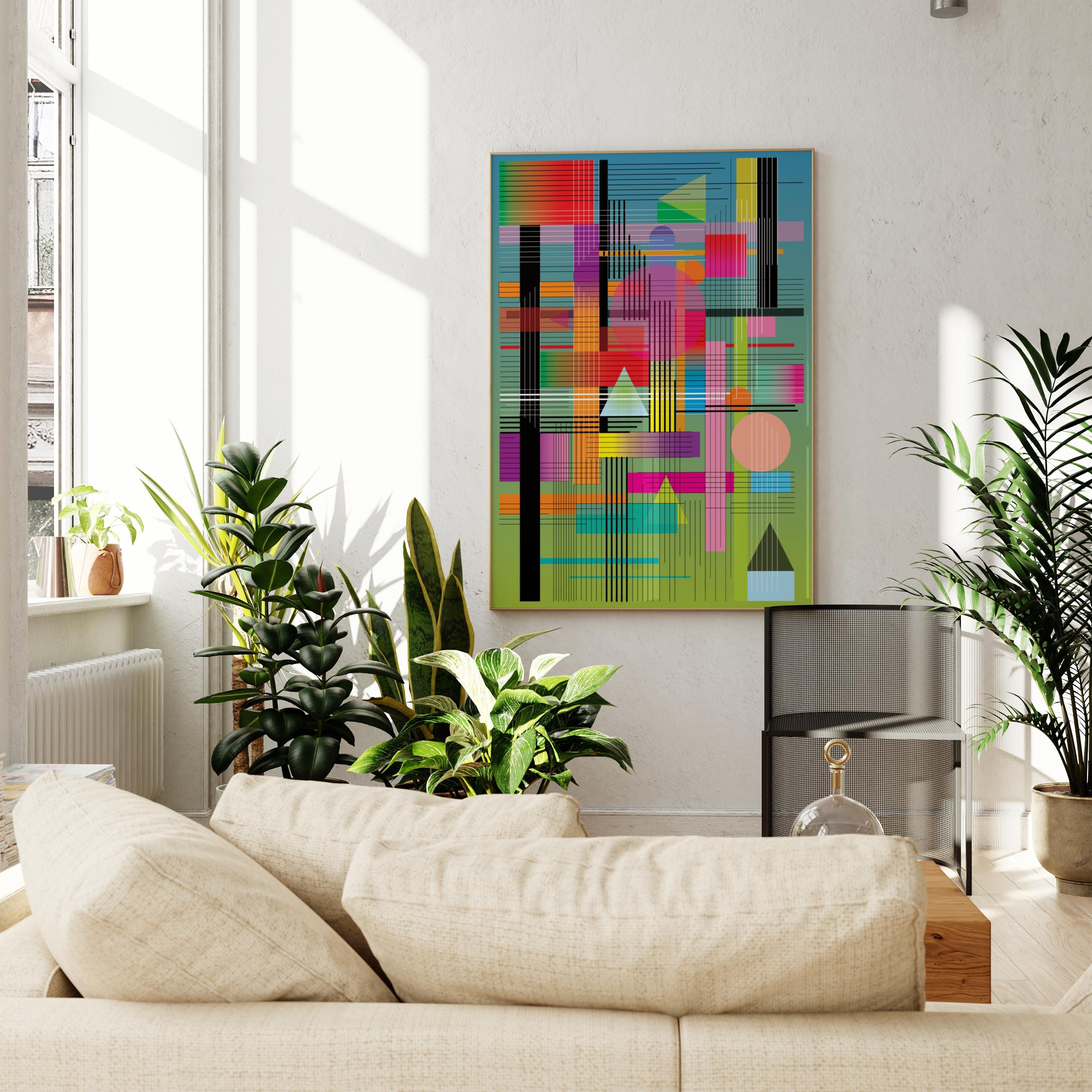 Modern Geometric Abstract Art | Digital Download | Colorful Wall Print ...