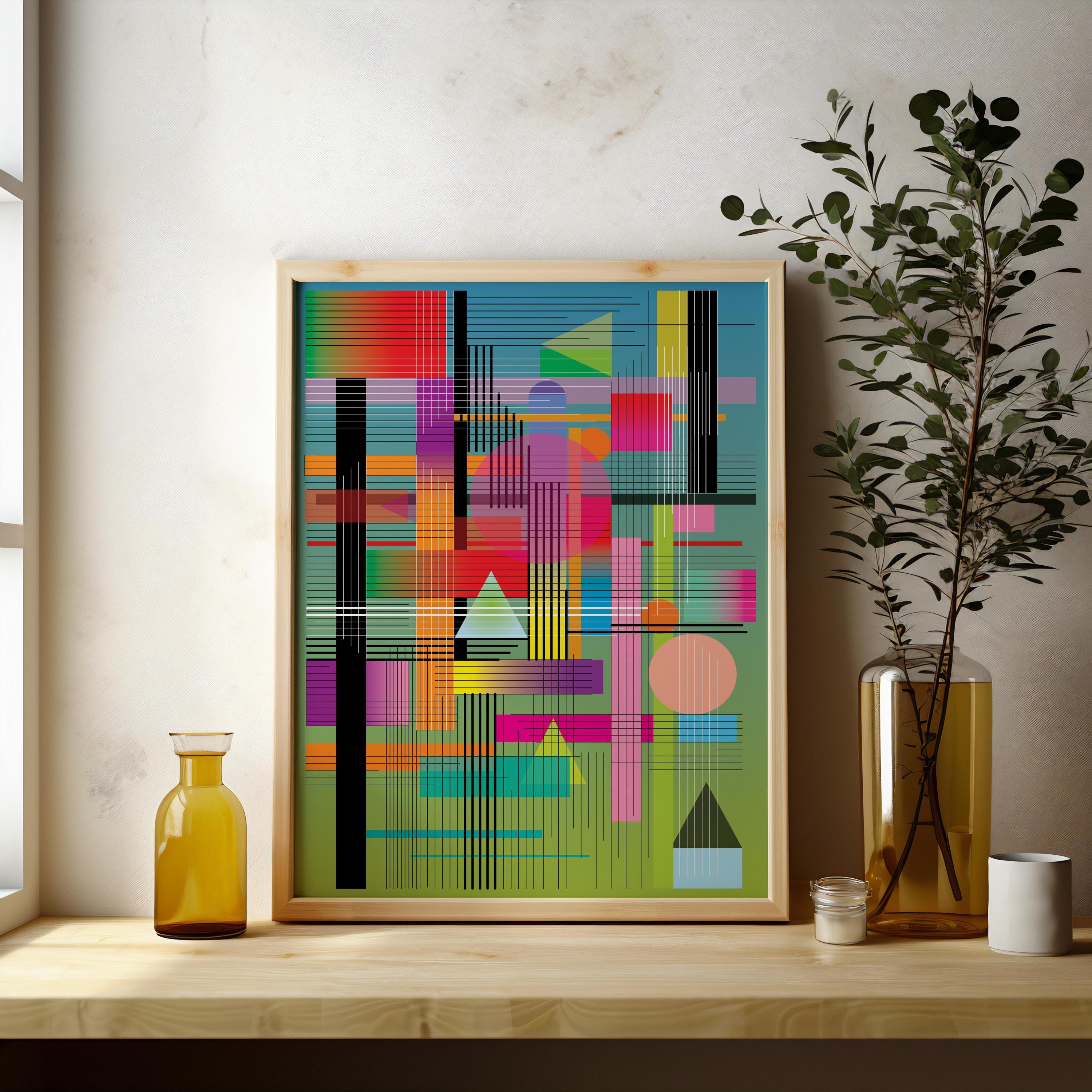 Modern Geometric Abstract Art | Digital Download | Colorful Wall Print ...
