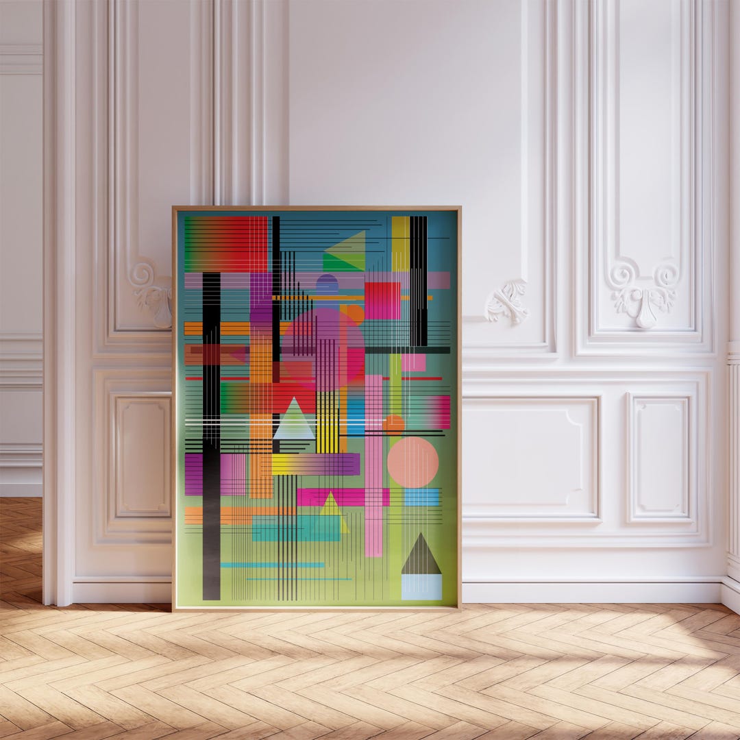 Modern Geometric Abstract Art | Digital Download | Colorful Wall Print ...