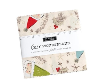 MODA Woodland Winter Charm Pack Containing 42 Factory Cut Five Inch ...