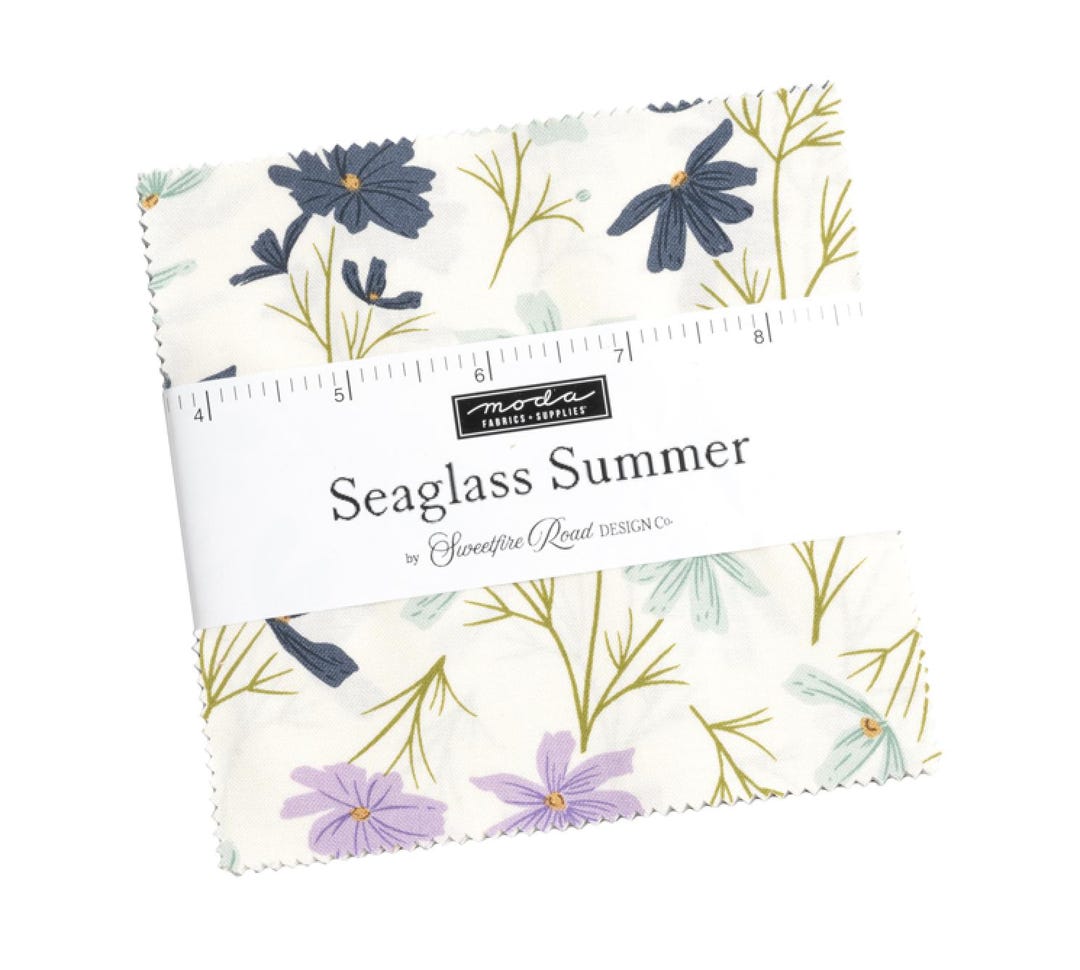 MODA Seaglass Summer Charm Pack Containing 42 Five Inch Factory Cut ...