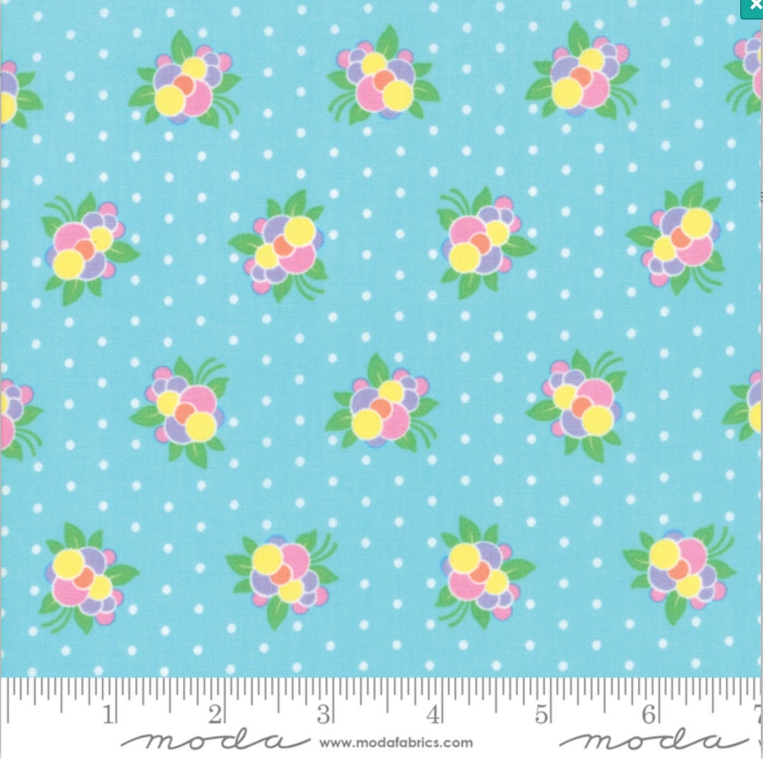 MODA Good Day Turquoise by Me and My Sister Designs - Floral Modern ...