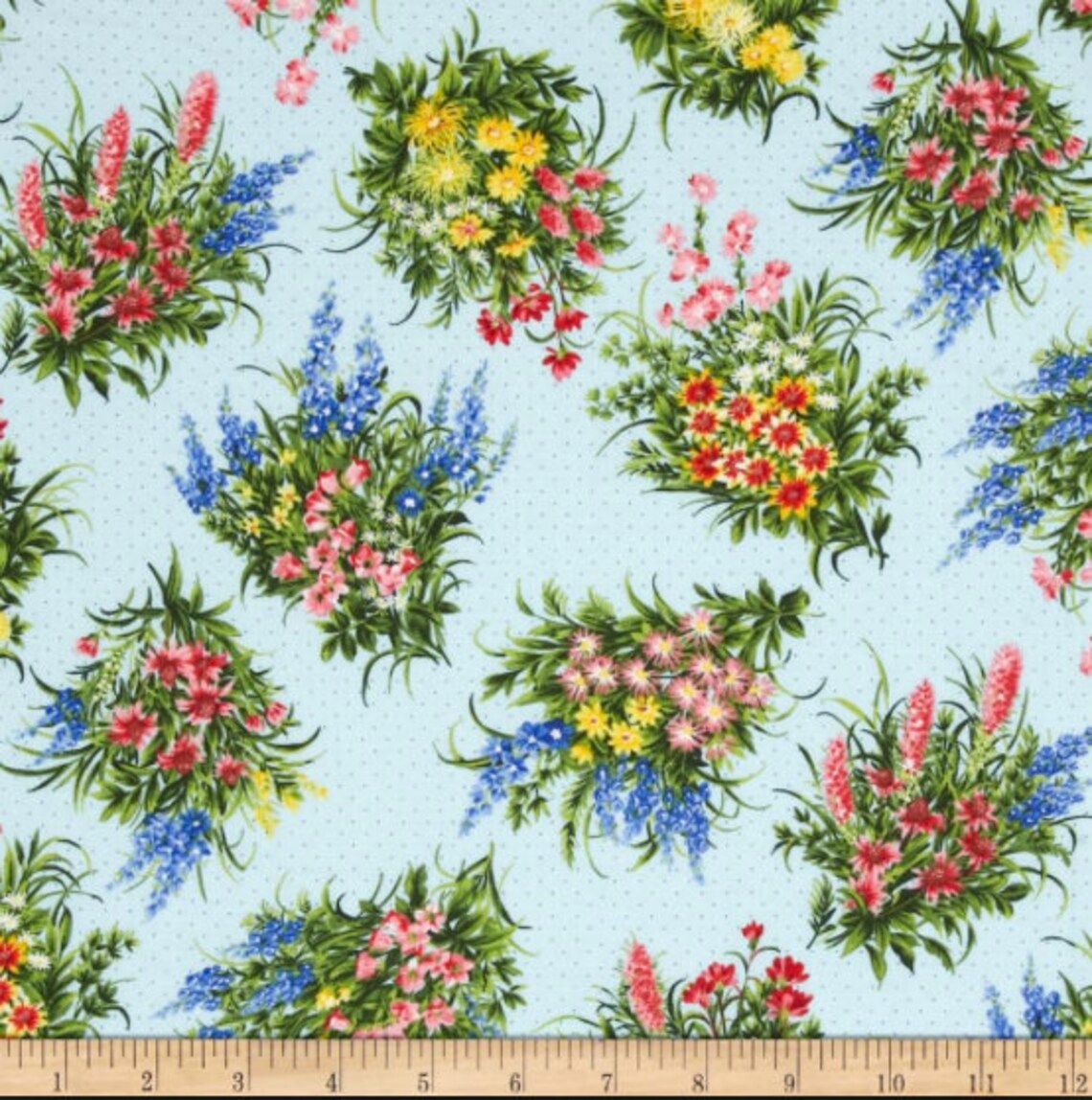 Moda Wildflowers VII Spring Bouquet Sky 32975 12 1/2 YARD - Etsy