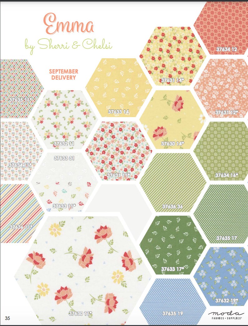 MODA Emma Charm Pack by Sherri & Chelsi Containing 42 Five Inch Squares ...