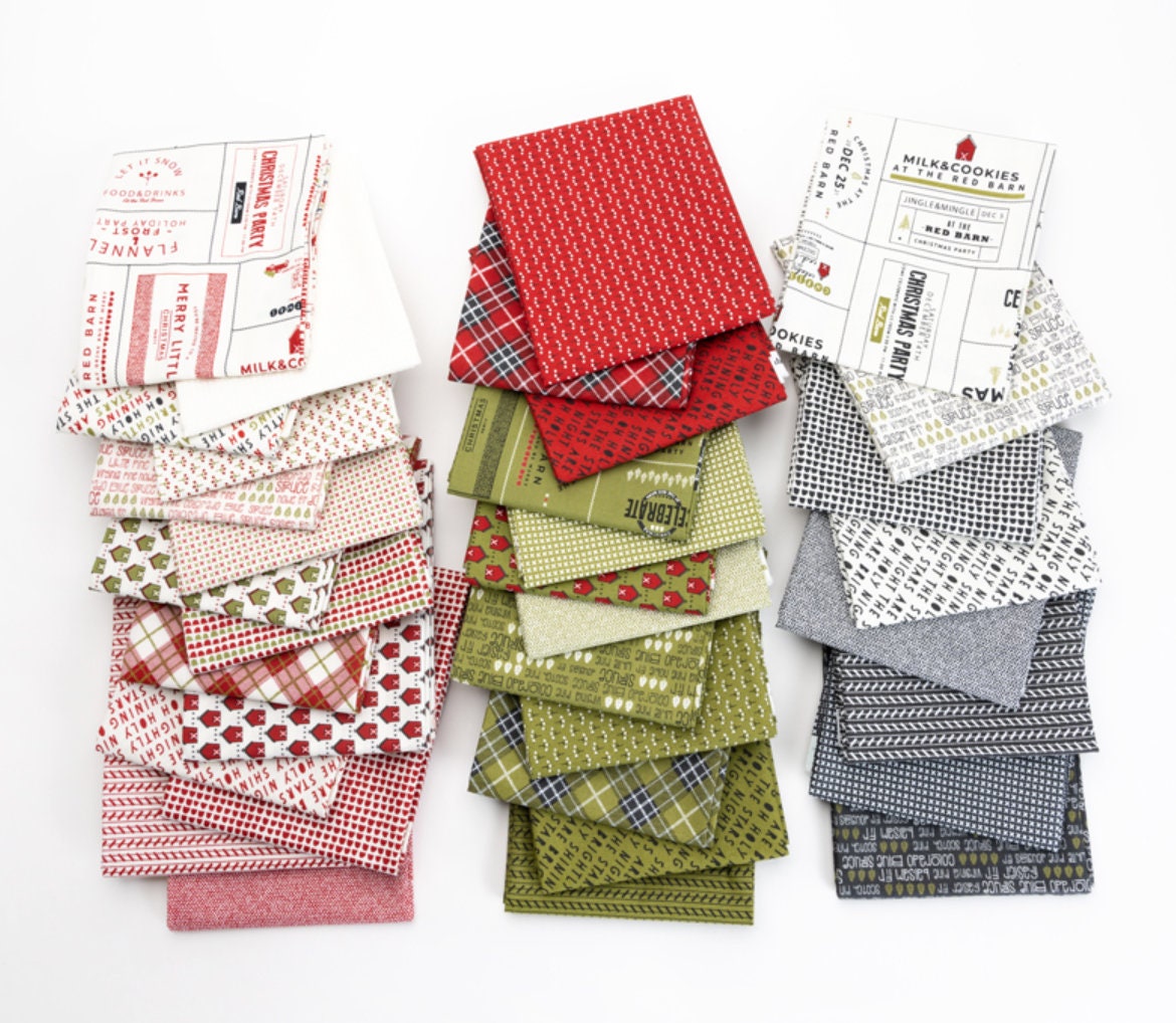 MODA Red Barn Christmas by Sweetwater Item 55530PP 42 Factory Cut Five ...