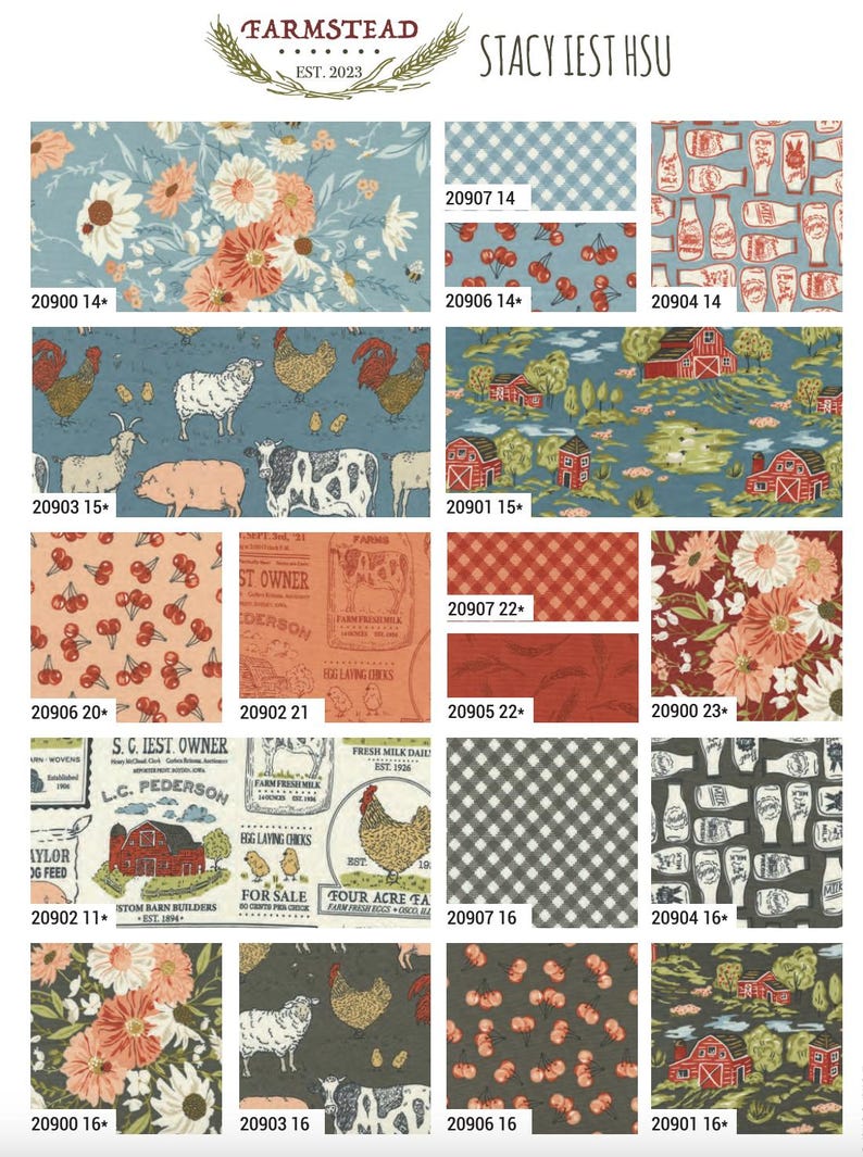MODA Farmstead AB Pack (assorted Bundle) Containing 33 Fat Quarters by ...