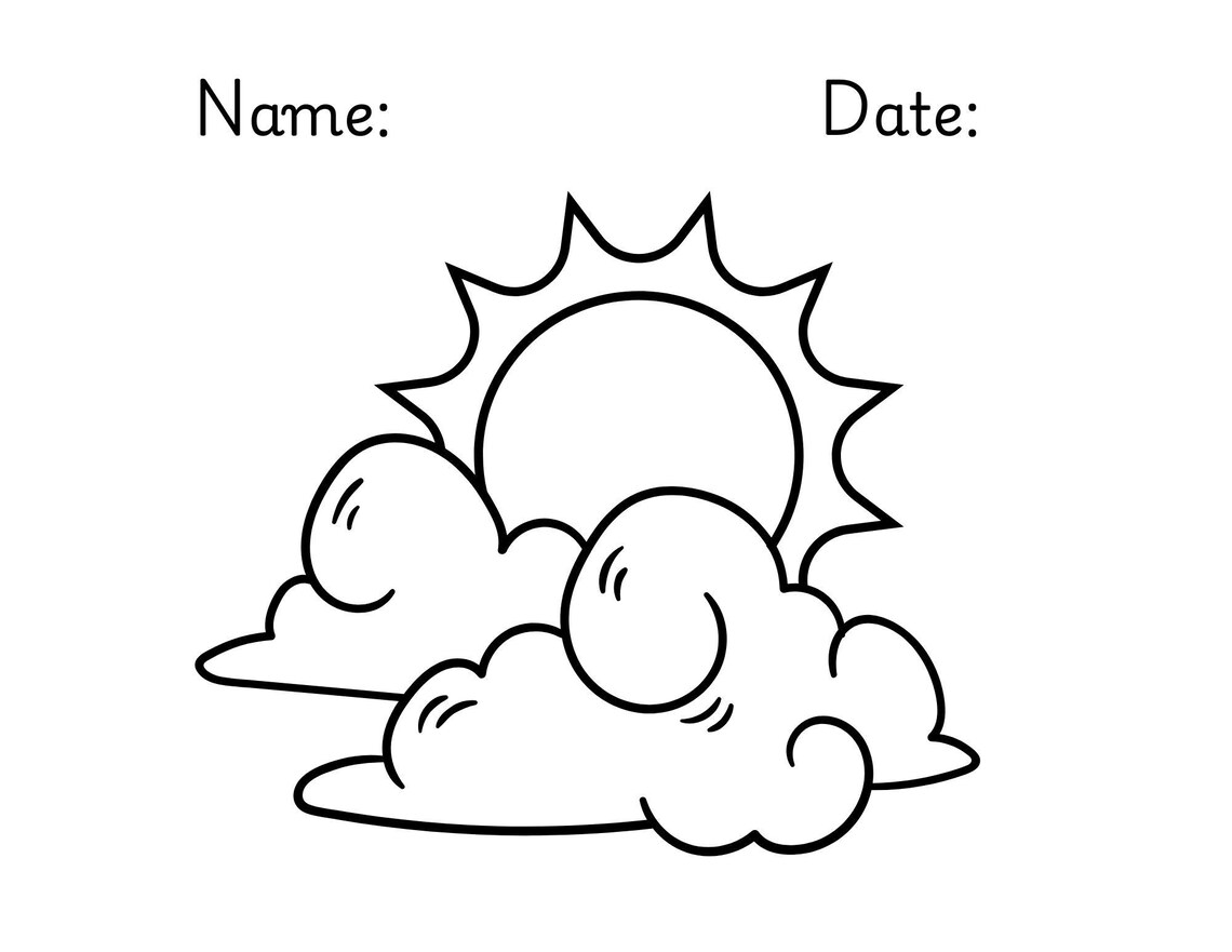 Sun Rainbow Coloring Sheet Kids Printable Fun & Educational - Etsy