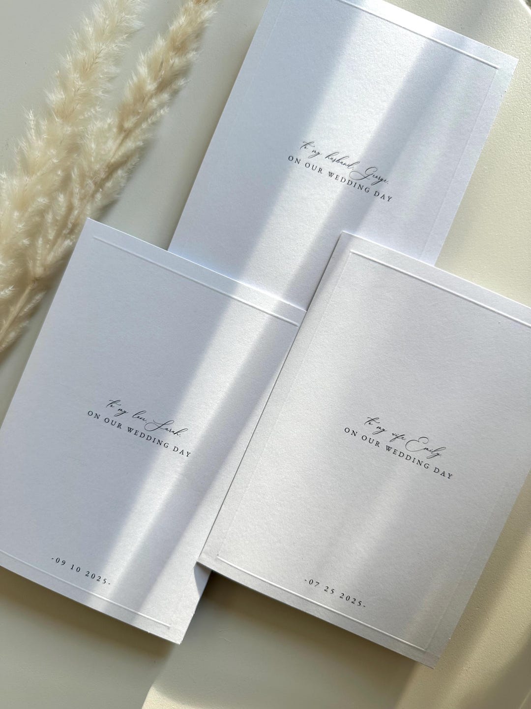 Vow Cards, to My Wife/to My Husband Card, Custom Wedding Day Card, Set ...