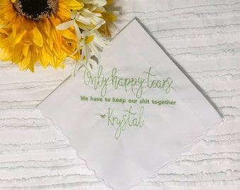 Only Happy Tears Personalized/embroidered Wedding | Etsy