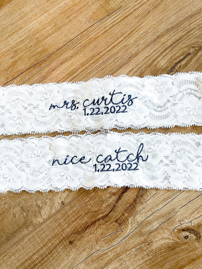 Personalized / Monogrammed Embroidered WHITE Lace Wedding and - Etsy