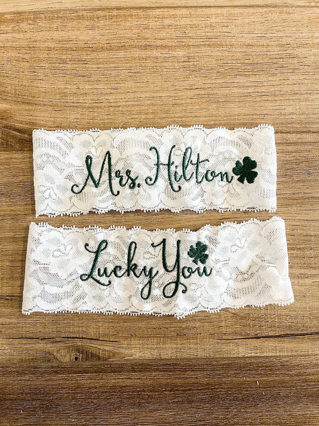 Personalized / Monogrammed Embroidered St. Patty's Day WHITE Lace ...