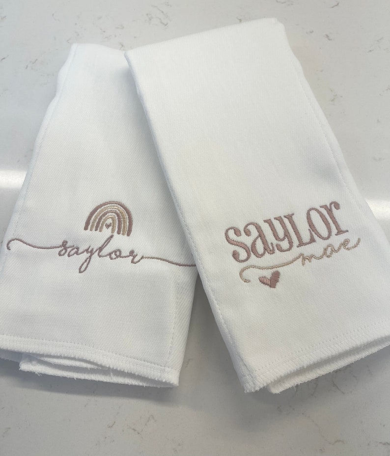 2 Personalized / Monogrammed Girl or Boy Burp Cloths! Hospital Gift ...