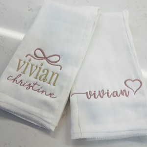 Personalized / Monogrammed Girl or Boy Burp Cloths! Hospital Gift/ Baby ...