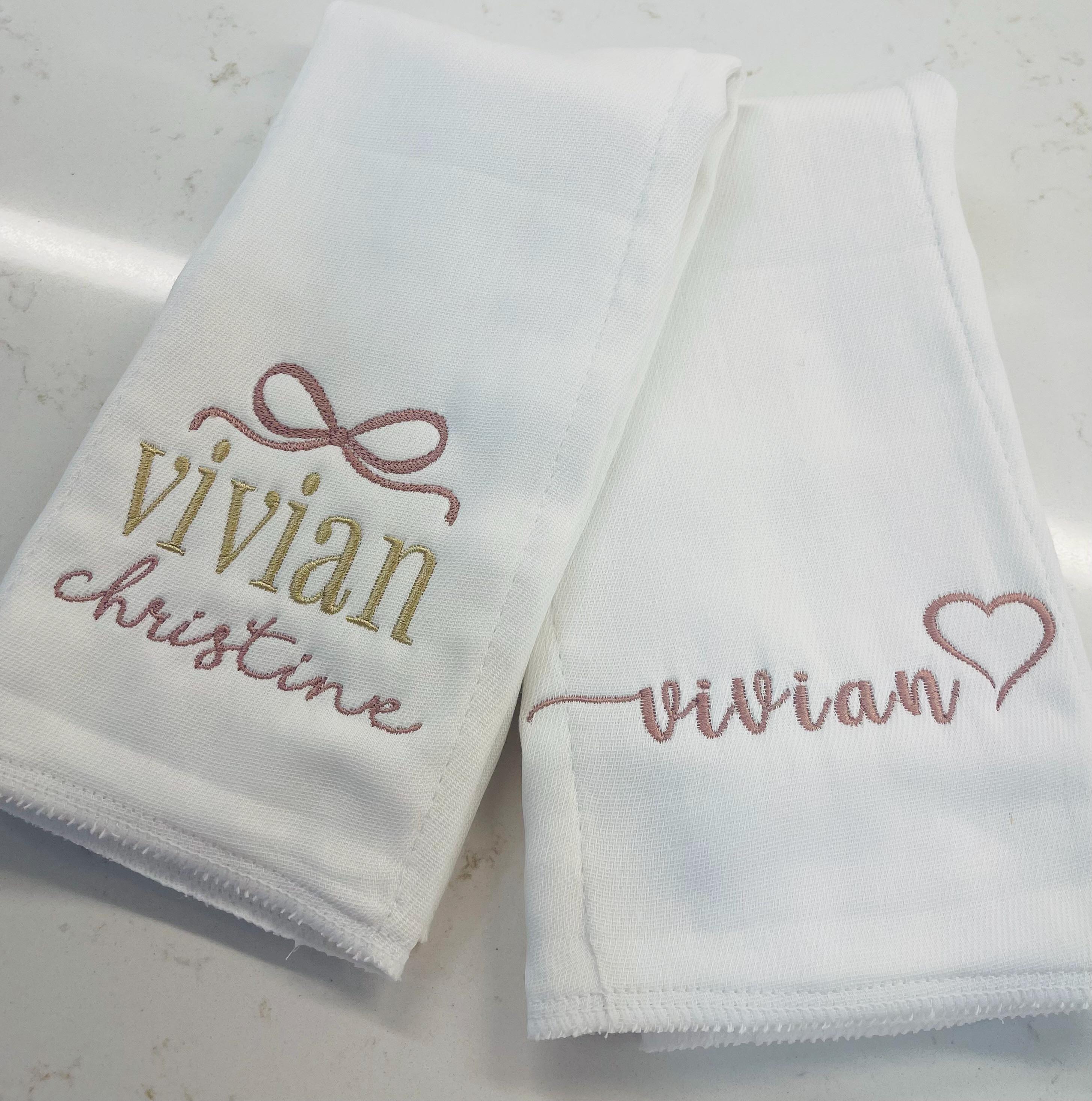 Personalized / Monogrammed Girl or Boy Burp Cloths! Hospital Gift/ Baby ...