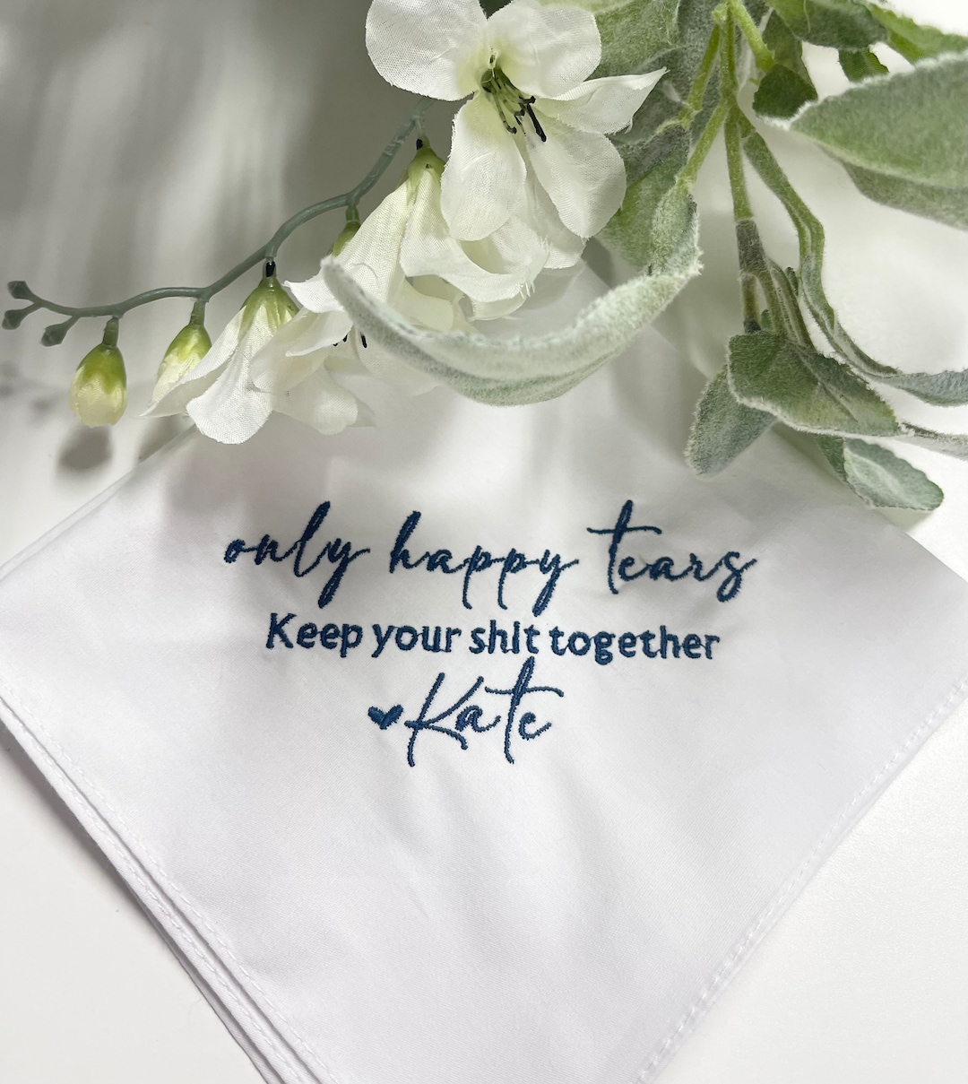 Only Happy Tears Personalized/embroidered Wedding Handkerchief. Father ...