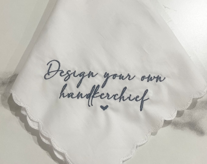 Happy Birthday Hanky Sheer White Handkerchief Dainty Blue & Green ...