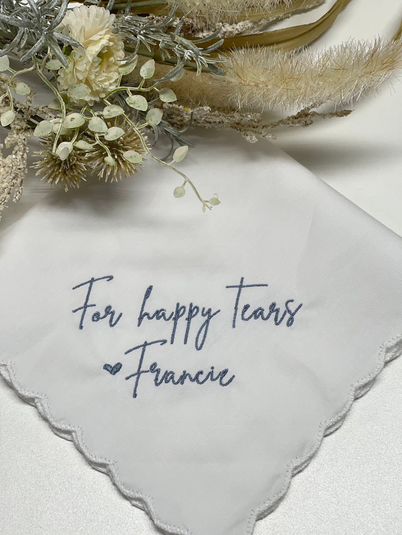 For Happy Tears Personalized/embroidered Wedding Handkerchief. - Etsy