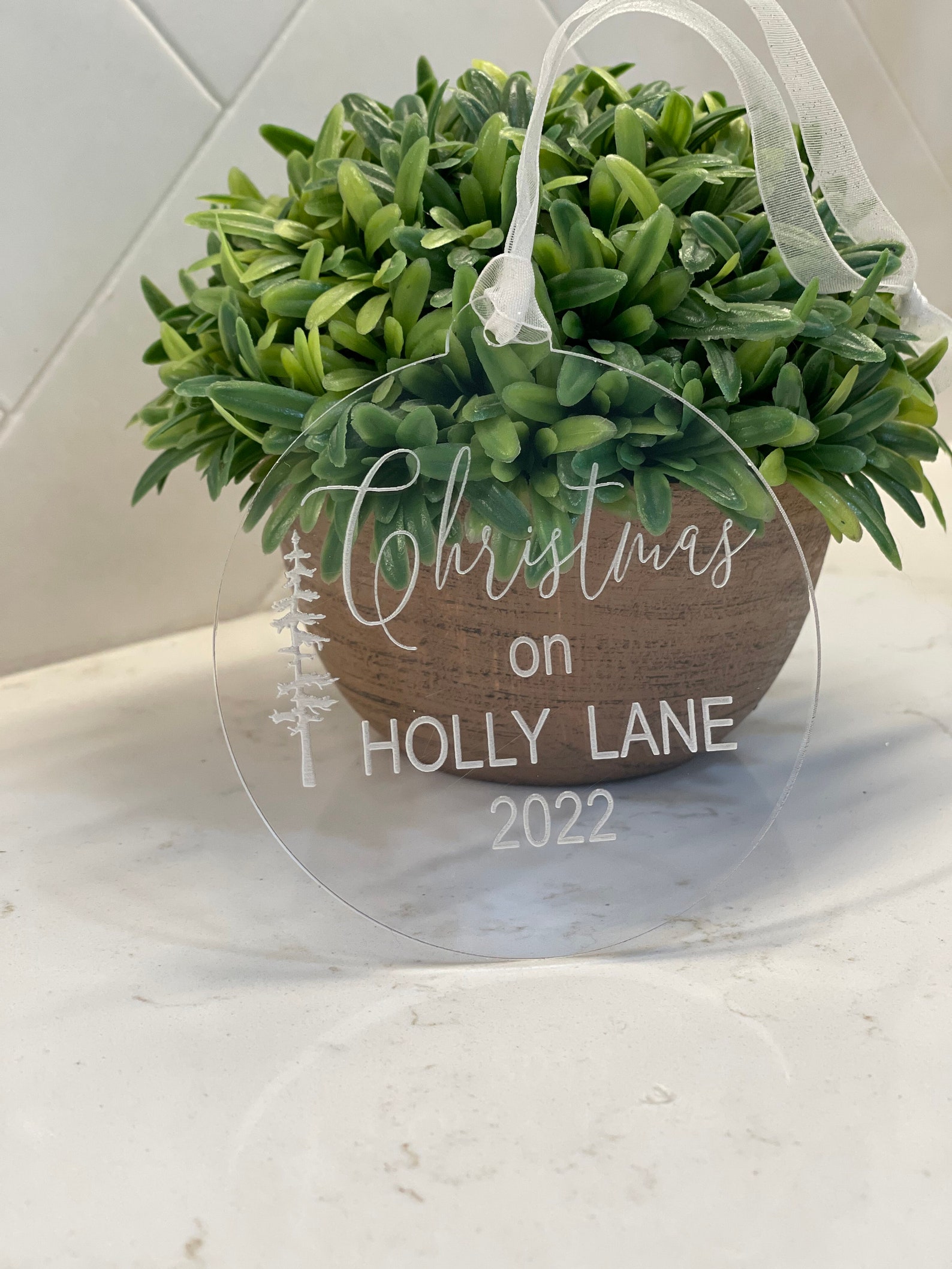 Personalized Clear Acrylic Engraved Christmas Ornament / - Etsy