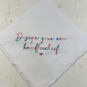 Custom Saying/wording Personalized/embroidered Wedding Handkerchief ...