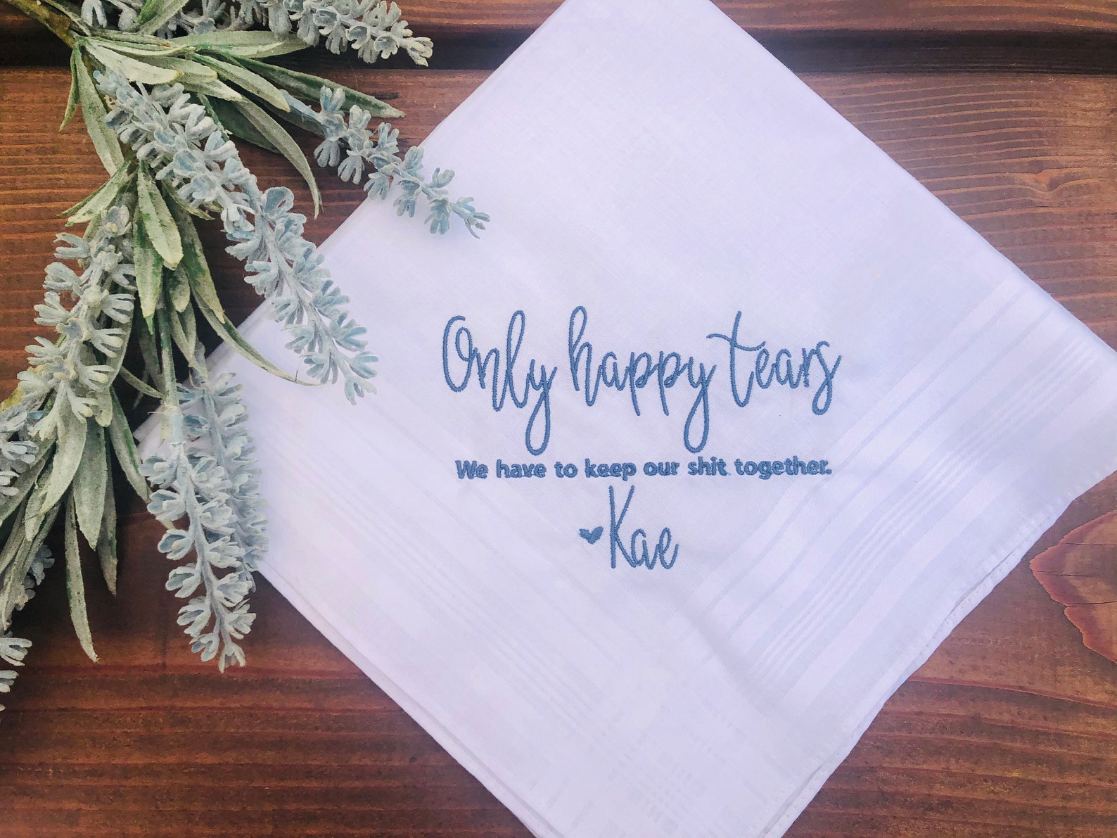 Only Happy Tears Personalized/embroidered Wedding | Etsy