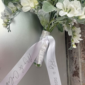 Personalized Wedding Bouquet Ribbon / Couple's Name and Date / Satin ...
