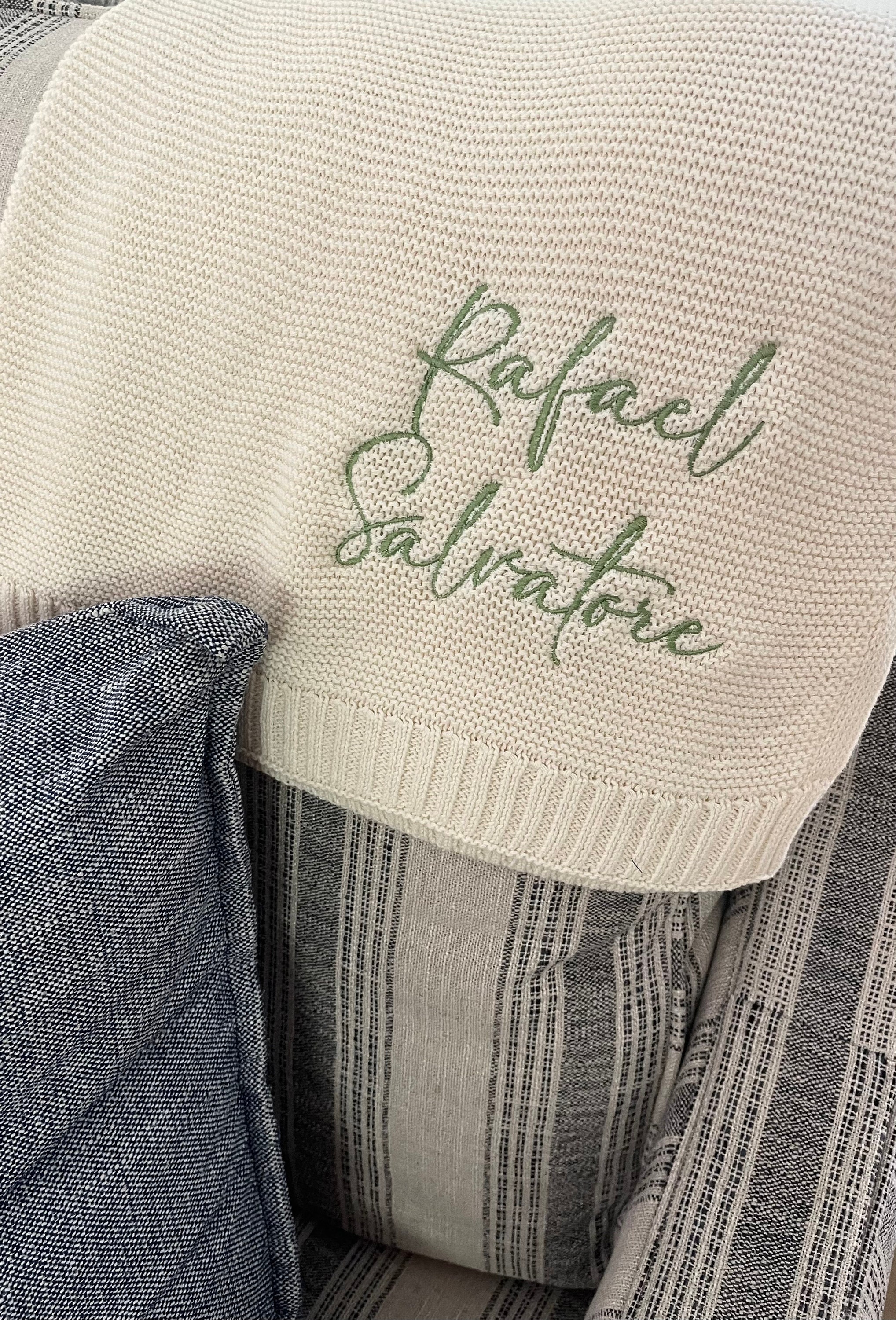 Personalized / Embroidered Knitted Baby Blanket / Soft Custom Baby ...