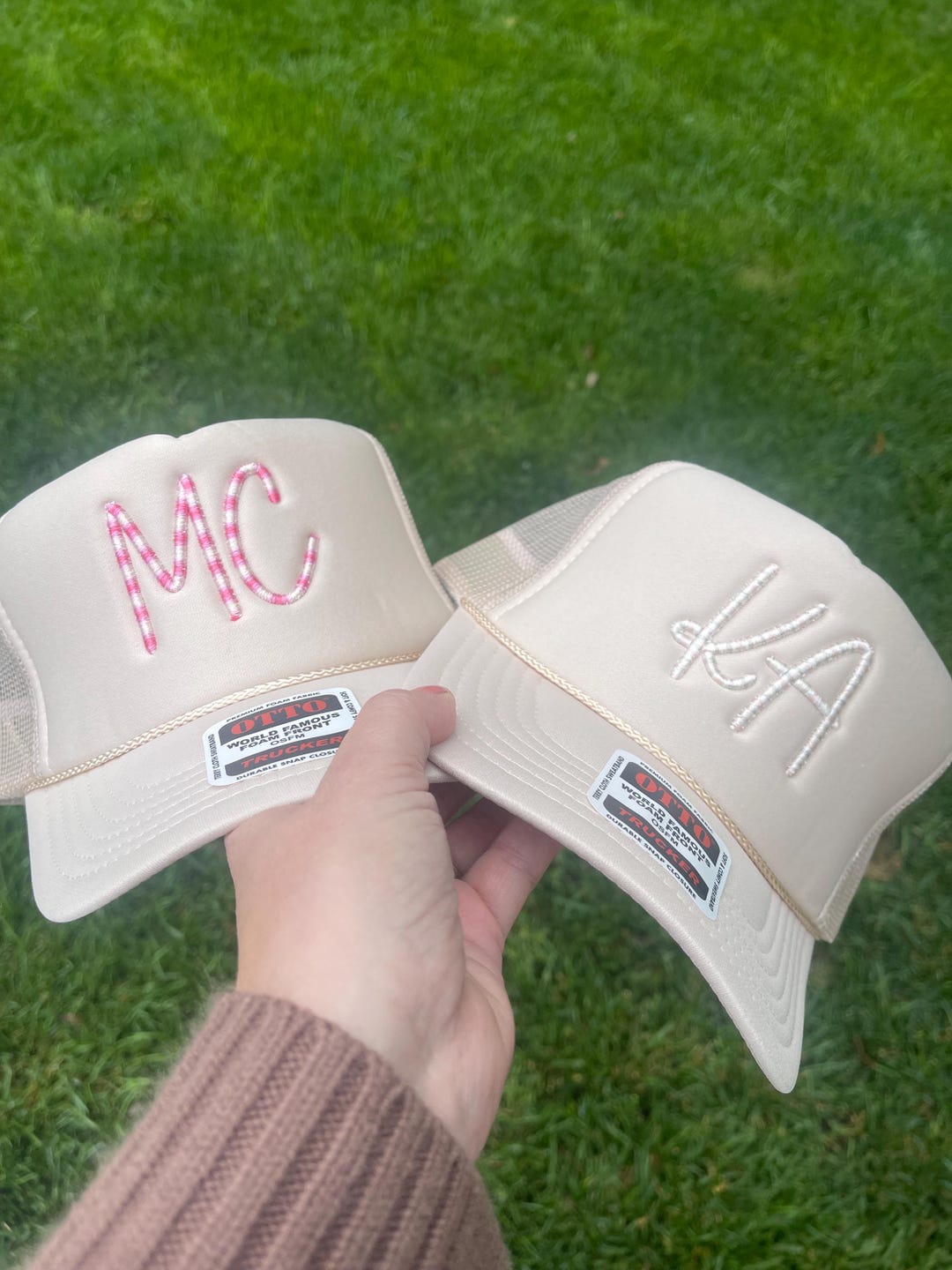 Personalized/monogrammed Initials Trucker Hat/ Foam/ Embroidered Shadow ...