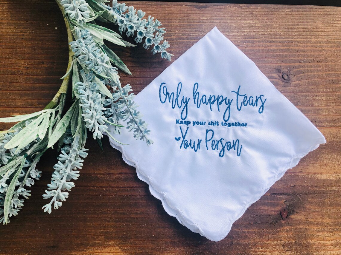 Only Happy Tears Personalized/embroidered Wedding | Etsy
