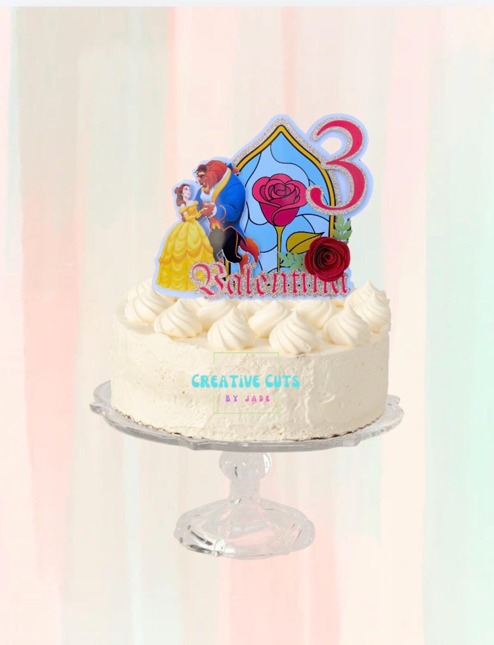 Beauty and the Beast Cake Topper, Cake Topper, Birthday Cake Topper ...