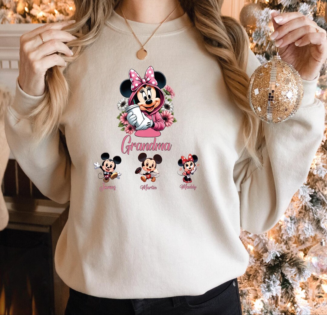 Personalized Minnie Grandma Mouse Sweatshirt,custom Kids Names Grandma ...