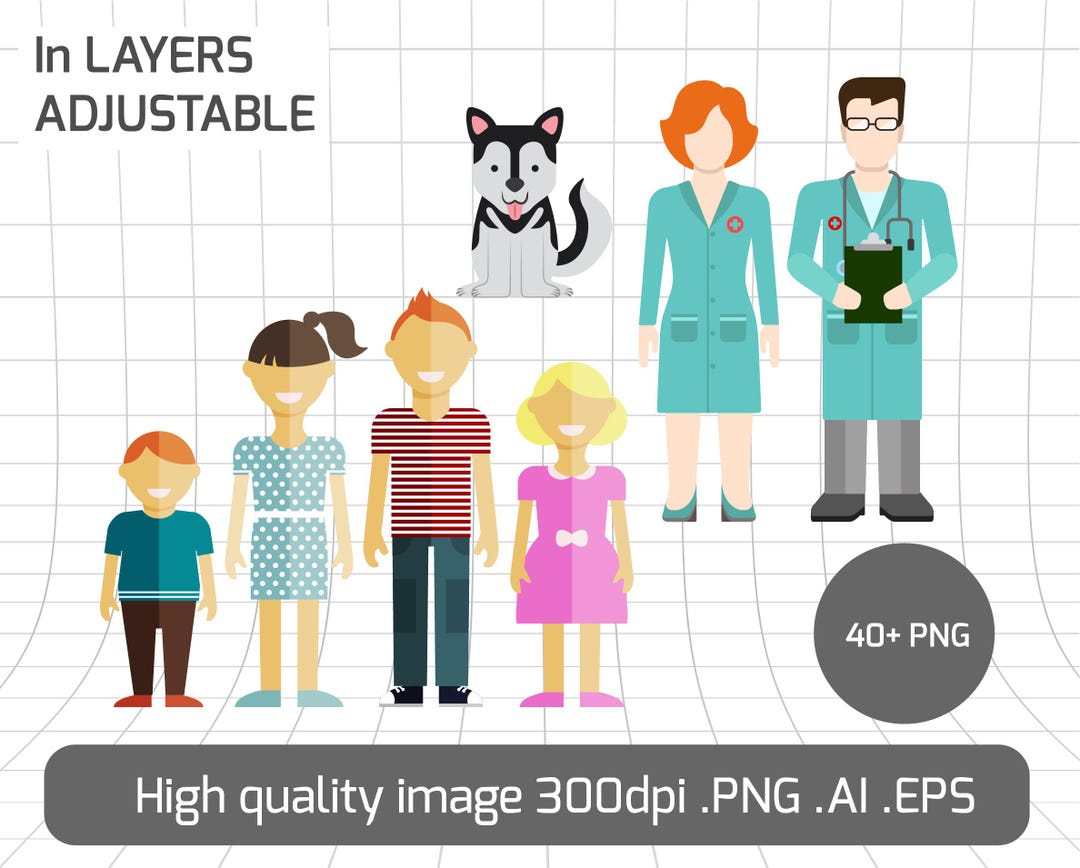 Person Animation Bundle, Jpg Png AI SVG EPS Files, Digital Artwork and ...