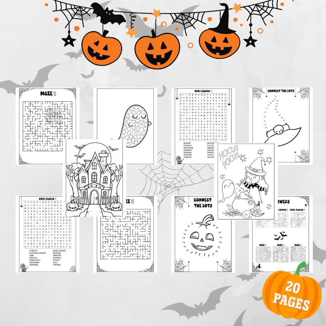Kids Halloween Activity Book, Printable Halloween Activity Book, Kids ...